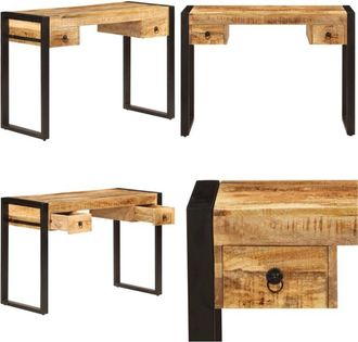 vidaXL Schreibtisch mit 2 Schubladen 110 x 50 x 77 cm Mangoholz Massiv - Mangoholz Schreibtisch - Vintage Schreibtisch - B&uuml;rotisch - Arbeitsplatz
