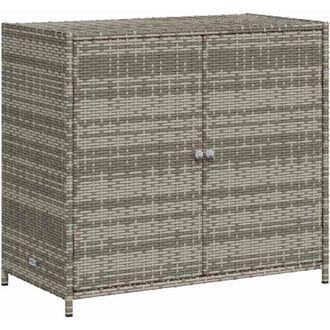 vidaXL Gartenschrank Grau 83x45x76 cm Poly Rattan vidaXL881795