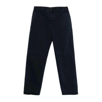 PT01 Pt01, Homme, Pantalons, Bleu, Taille: XL Pantalon Droit en Twill de Coton