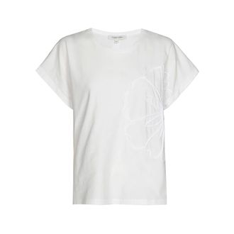 Marie M&eacute;ro Femme, Tops, Blanc, Taille: 50 FR T-Shirt Brod&eacute; Fleur