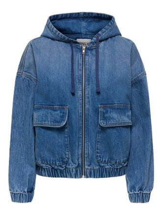 Only Jeansjacke ONLKENZIE - Jeansblouson mit Kapuze und Rei&szlig;verschluss unifarben, modisch, regular fit, Denim, Kapuze