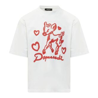 Dsquared2 Lockere Crew-Neck T-Shirt - - Tops - Herren - Wei&szlig; - XL