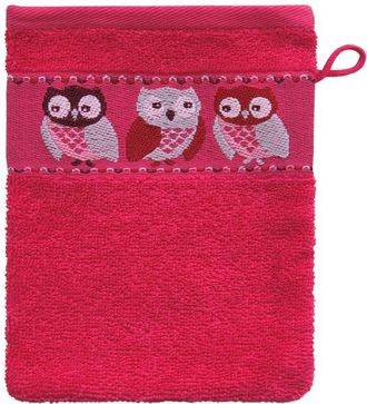 Dyckhoff Waschhandschuh Eule Modern 16 x 21 cm Pink