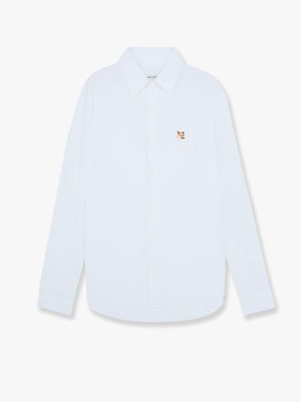 Maison Kitsun&eacute; Oxford cotton shirt with embroidered foxy logo - MAISON KITSUNE - gender_Man
