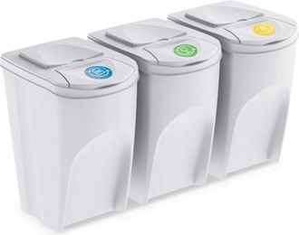 Prosperplast Set 3 x 35 l M&uuml;lleimer SORTIBOX - Ashen