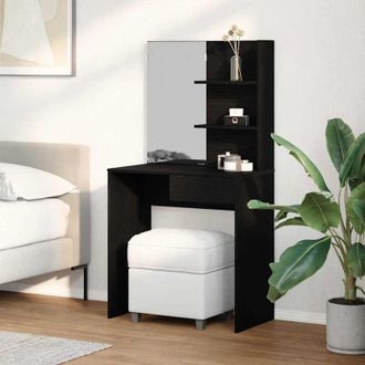 vidaXL Table de Toilette avec tiroir Ch&ecirc;ne noir 74.5 x 40 x 141 cm Vidaxl