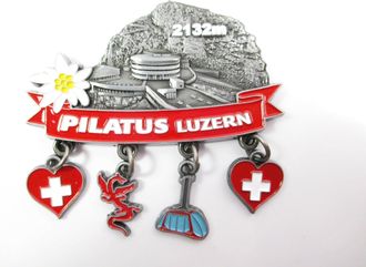 Generic Pilatus Magnet Charms Metall 4 Anhänger Souvenir Luzern Schweiz Berg