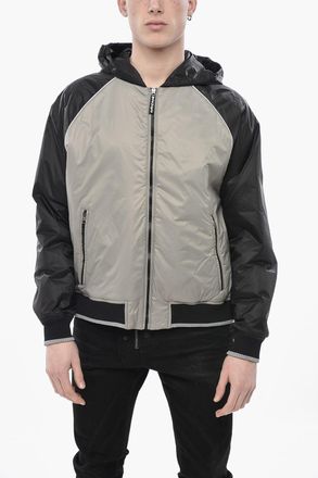 Palm Angels Windjacke CURVED LOGO aus zweifarbigem Nylon Palm Angels