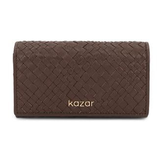 Kazar Femme, Accessoires, Brun, Taille: ONE Size Braided Leather Wallet