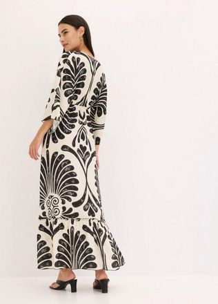 Bonprix Maxikleid (1-tlg) f&uuml;r Fr&uuml;hling und Sommer, aus Viskose, Oversize Passform, mit Druck