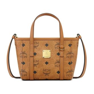 MCM Toni Shopper mit Reissverschluss oben in Visetos - - Bags - Damen - Braun - ONE SIZE