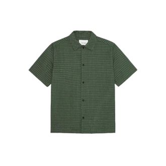Les Deux Homme, Chemises, Vert, Taille: XL Check Seersucker SS Shirt
