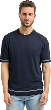 HUGO BOSS Homme, Tops, Bleu, Taille: XL Linen Blend Crewneck Sweater