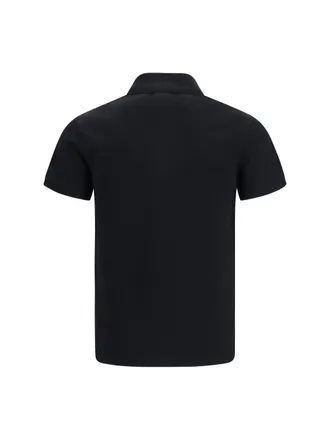 Balmain Mens Pb Embroidered Logo Polo Noir-Blanc Cotton Shirts Noir/blanc T-shirts And Polos