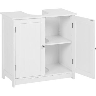 Woltu Meuble de salle de bain - WOLTU - Meuble sous lavabo en bois - Meuble de rangement - Armoire de salle de bain - en MDF - 60x60x30cm - Blanc