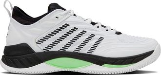K-Swiss Herren Hypercourt Supreme 2 Clay Tennis Shoe, White/Black/Soft Neon Green, 42.5 EU