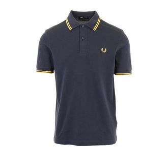 Fred Perry Homme, Tops, Bleu, Taille: M Polo &agrave; double liser&eacute;