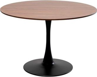 Kare Design Design Tisch Schickeria Walnuss, Schwarz, 110cm Durchmesser, Platz f&uuml;r 4-6 Personen, moderner runder Esszimmertisch, Tischm&ouml;bel f&uuml;r Wohnzimmer, Walnus