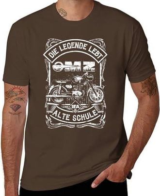 Generic Alte Schule MZ M&auml;nner und Herren T-Shirt | DDR Motorrad Nostalgie Moped Ossi, Style caf&eacute; fonc&eacute;, 6XL