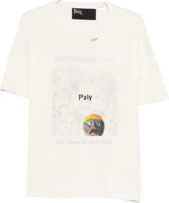Paly Hollywood Homme, Tops, Blanc, Taille: XL T-Shirt &agrave; Col Rond et Imprim&eacute; Graphique