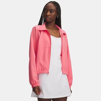 Under Armour Rival Woven Jacke f&uuml;r Damen Bittersweet Rosa / Bittersweet Rosa / Wei&szlig; XL