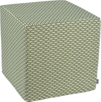 H.O.C.K. Nalou Hocker Cube - Gemustert, Schwarz oder Grün, 45x45x45 cm (grün)