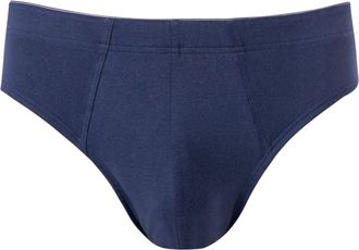 Hanro Herren Slip blau Baumwolle & Mix unifarben