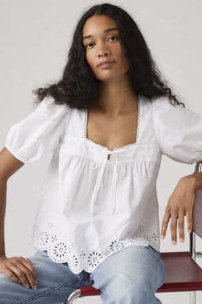 Levi's Blouse Manche Courte Et D&eacute;coupes Darling - Femme - Blanc / Bright White - XS