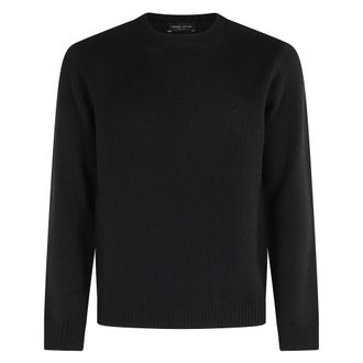 Roberto Collina Homme, Pulls, Noir, Taille: 2XL Pull noir à col rond et manches longues