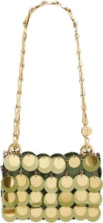 Paco Rabanne Femme, Sacs, Vert, Taille: ONE Size Sac Nano Paillettes Or Kaki