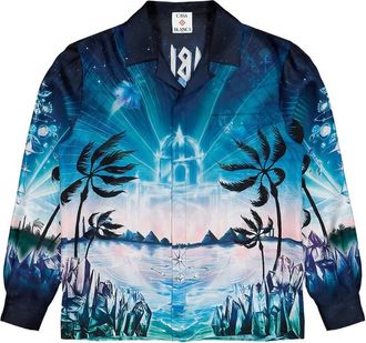 Casablanca Crystal Alchemy Cuban Collar Shirt