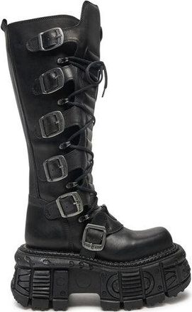 New Rock Schn&uuml;rstiefel M-272-S3 Schwarz