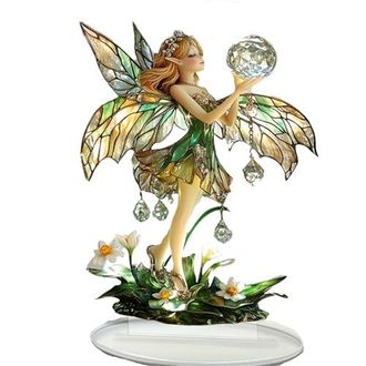 Generic Statue de f&eacute;e verte endormie sur une statue de d&eacute;coration &agrave; suspendre pour la maison (vert, 18 x 15 cm)