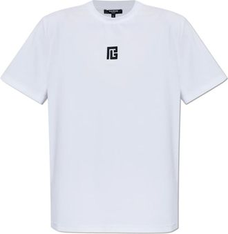 Balmain Homme, Tops, Blanc, Taille: M T-shirt de plage avec logo brod&eacute;