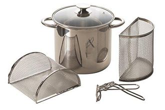 Excelsa Set pour p&acirc;tes, Casserole, 2 passoires et Couvercle, 20 cm, avec Pince