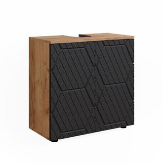 Vicco Meuble sous vasque simple Irma, Anthracite ray&eacute;, 60 x 59 cm