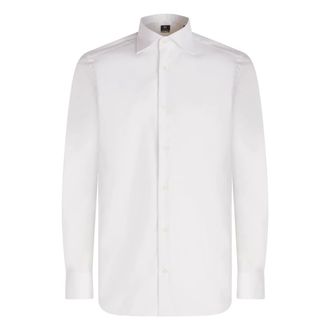 Boggi Milano Homme, Chemises, Blanc, Taille: XS Chemise Slim Fit en Coton Pinpoint