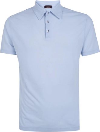 Zanone Homme, Tops, Bleu, Taille: XL Polo &agrave; Manches Courtes