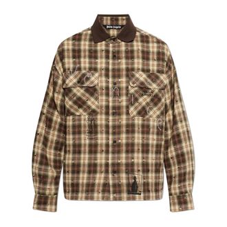 Palm Angels Hemd mit Karomuster - - Shirts - Herren - Braun - L