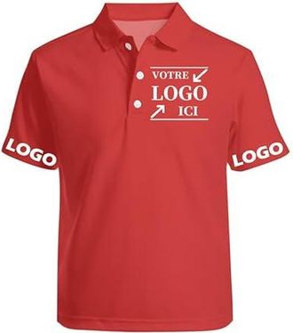 Generic Polo Manches Courtes Personnalisable Agrega tu Texto/Logo/foto Golf Tee Personnalisé Polos Homme et Femme Vêtements De Bricolage Chemise De Travail Ca