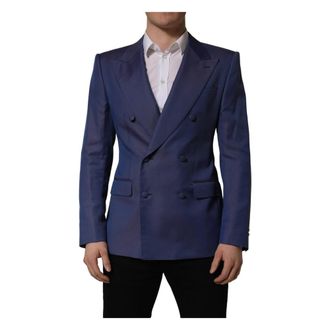 Dolce & Gabbana Dolce & Gabbana Blauer Woll-Doppelreiher Herren Blazer Jacke - - Jackets - Herren - Blau - L