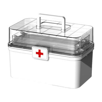 Generic Tragbare Medizinbox - 3 Lagen mit gro&szlig;er Kapazit&auml;t - Organizer f&uuml;r die Familie, mit einer sicheren Griffschlaufe f&uuml;r einfachen Transport und Aufbewahr