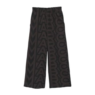 Marc Jacobs Femme, Pantalons, Noir, Taille: 38 FR Pantalon de survêtement oversize noir à monogramme