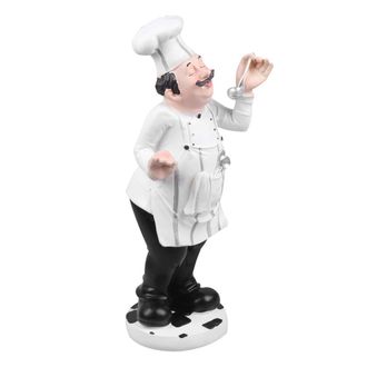 WINOMO Koch Figuren Deko Küchenchef Figur Koch Kochen Bäcker Dekofigur Harz Skulptur Desktop Ornamente Küche Restaurant Café Bar Bäckerei Dekoration Stil 4