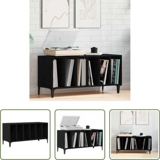 vidaXL Schallplattenordnung - Schallplattenschrank Schwarz Eichen-Optik 100 x 38 x 48 cm