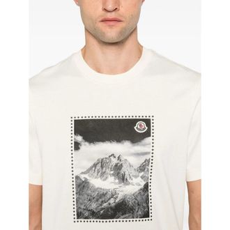 Moncler Mountain Print T-Shirt - Beige