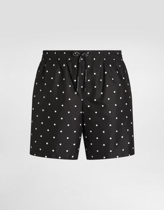 Dolce & Gabbana Badeshorts In Mittlerer L&auml;nge Mit Polka-dot-print - Mann Beachwear Print 3