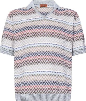 Missoni Homme, Tops, Multicolore, Taille: L Polo Beige &agrave; Rayures Style D&eacute;contract&eacute;