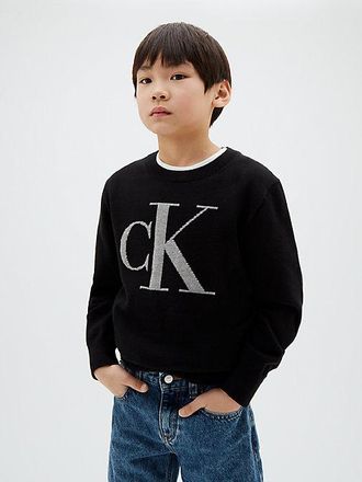 Calvin Klein Pullover Aus Gek&auml;mmter Baumwolle - Pvh Black - Jungen - 12 Jahre (152 cm)