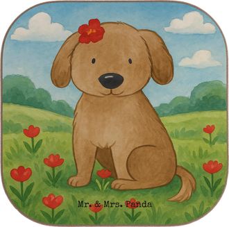 Mr. & Mrs. Panda Untersetzer f&uuml;r Gl&auml;ser Hund Dame Design - Geschenk, Spr&uuml;che, Kaffeeuntersetzer, Liebenswert, Hundebesitzer, Holzuntersetzer, Frauchen, weinuntersetzer